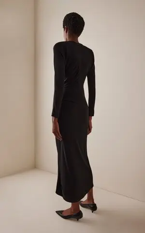 THE ROW Artia Draped Jersey Midi Dress