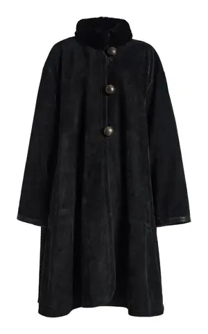 THE ROW Bottan Mink-trimmed Shearling Coat - Black