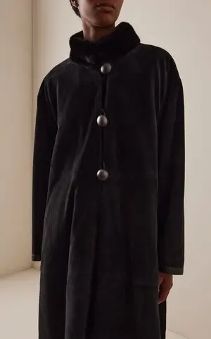 THE ROW Bottan Mink-trimmed Shearling Coat