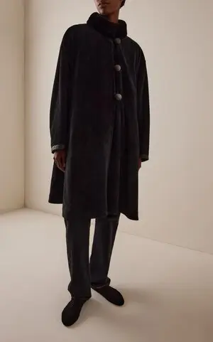 THE ROW Bottan Mink-trimmed Shearling Coat