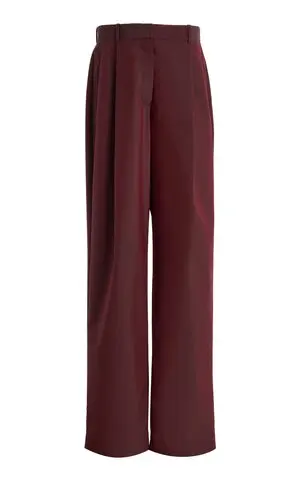 THE ROW Lowe Pleated Wool Pants - Red