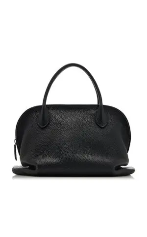 THE ROW Agnes 12 Leather Bag Black
