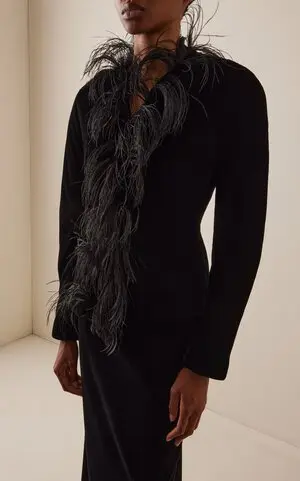 THE ROW Eunice Feathered Velvet Jacket