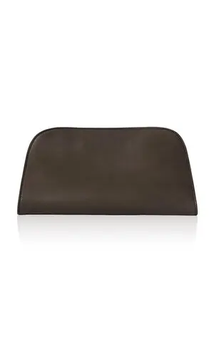 THE ROW Peggy Leather Clutch - Brown