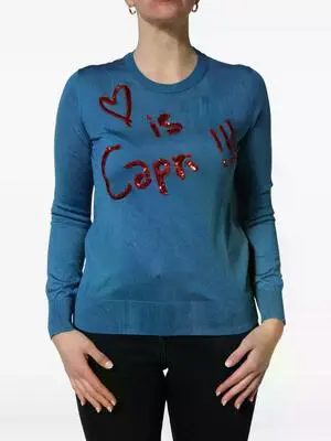 Dolce & Gabbana Sequin-embellished Crew-neck Sweater - Blue