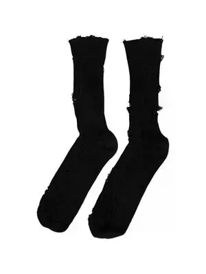 Dolce & Gabbana Distressed Ribbed-knit Socks