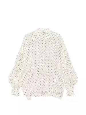 Marella Polka-dot Silk Shirt - Neutrals