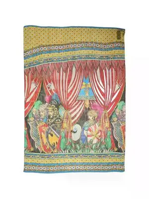 Dolce & Gabbana Multicolor Silk Printed Shawl Stole Scarf - Yellow