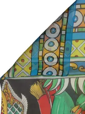 Dolce & Gabbana Multicolor Silk Printed Shawl Stole Scarf
