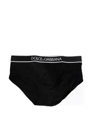 Dolce & Gabbana Brando Logo-waistband Briefs - Black