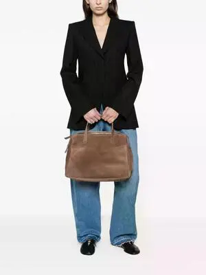 Max Mara Extra-large Shoulder Bag In Split Leather Hazelnut