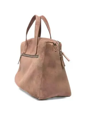 Max Mara Extra-large Shoulder Bag In Split Leather Hazelnut