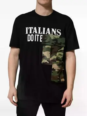 Dolce & Gabbana Camouflage Graphic Cotton Crew-neck T-shirt - Black