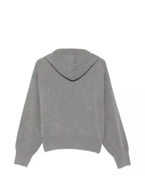 ALYSI Fine-knit Drop-shoulder Hoodie - Grey