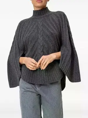 TWINSET Cable-knit High-neck Sweater - Grey