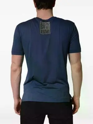 Dolce & Gabbana Navy Cotton Graphic Crew-neck T-shirt
