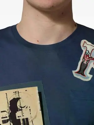 Dolce & Gabbana Navy Cotton Graphic Crew-neck T-shirt