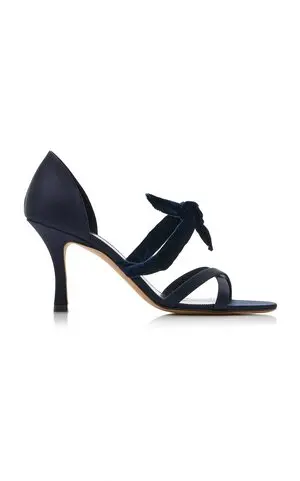 THE ROW Ella Knot Satin Sandals - Navy