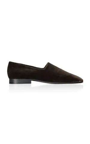 THE ROW Safi Velvet Slippers - Brown