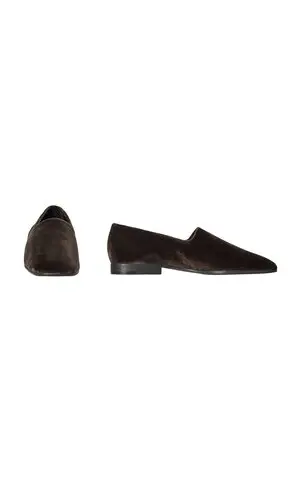 THE ROW Safi Velvet Slippers - Brown
