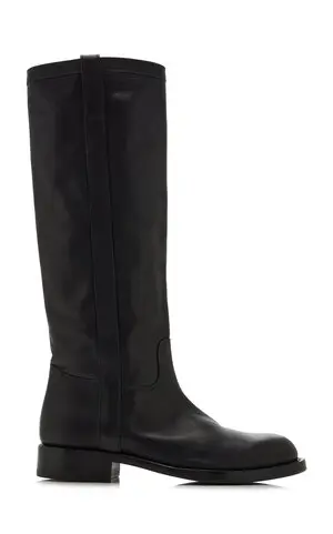 THE ROW Nobilis Leather High Riding Boots - Black