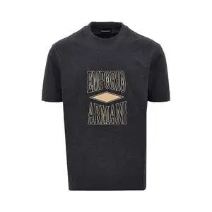 Emporio Armani Jersey T-shirt With Embossed Logo - Grey