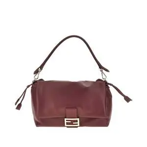 Fendi Large Leather 'baguette Soft' Bag - Red