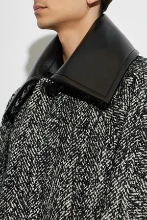 Balenciaga Wool Jacket With Leather Collar