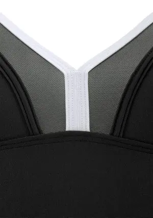 LASCANA Mesh Trim Tummy Control One Piece Swimsuit Bra-sized