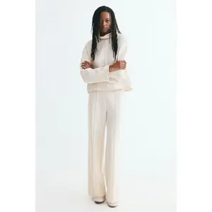 H&M Crease-front Pants Cream