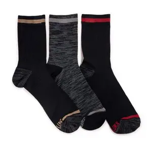 MUK LUKS 3 Pair Pack Compression Crew Socks - Black