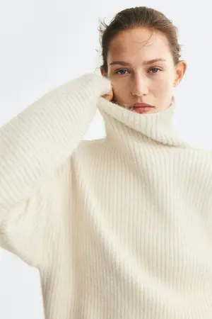 H&M Rib-knit Mock Turtleneck Sweater