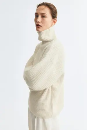 H&M Rib-knit Mock Turtleneck Sweater