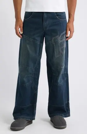 JADED LONDON Seam Detail Relaxed Jeans - Blue