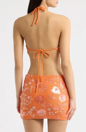 HELLO MOLLY Sunkissed Oasis Sequin Halter Top