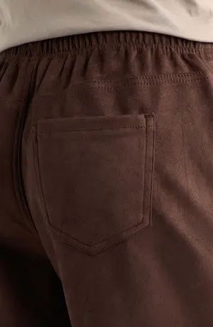 BEACHLUNCHLOUNGE Tommy Straight Leg Faux Suede Pants - Java