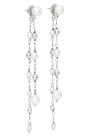 Kate Spade New York Front/back Linear Drop Earrings - Cream/silver