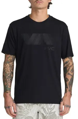 Rvca Va Blur Drirelease Graphic Tee - Black