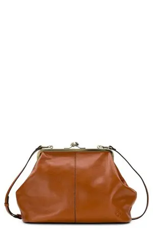 PATRICIA NASH Vivienne Frame Leather Clutch - Cognac