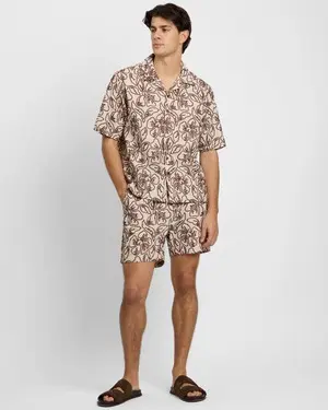 Onia Hibiscus Embroidered Luca Pull-on Short