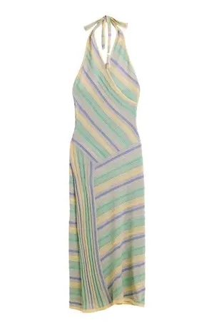 Desigual Striped Jersey Halter Dress