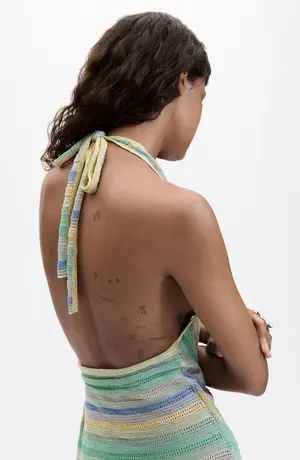 Desigual Striped Jersey Halter Dress