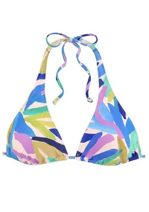LASCANA Brushstroke Print Triangle Bikini Top Bra-sized