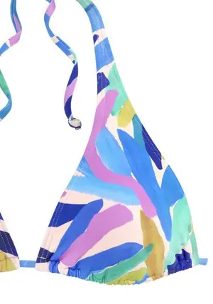 LASCANA Brushstroke Print Triangle Bikini Top Bra-sized