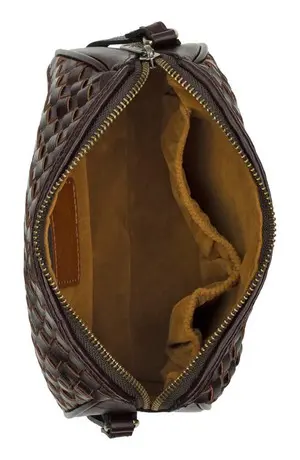 PATRICIA NASH Romy Woven Leather Crossbody Bag - Chocolate