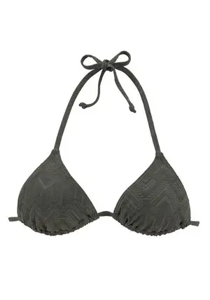 LASCANA Textured Triangle Bikini Top Bra-sized