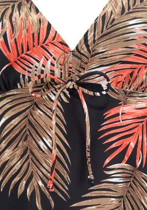 LASCANA Palm Print Underwire Tankini Top Bra-sized