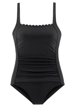 LASCANA Scalloped Tummy Control One Piece Swimsuit Bra-sized