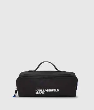 Karl Lagerfeld Logo Nylon Washbag - Black