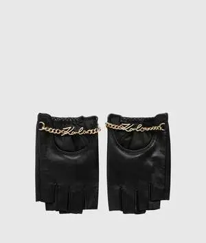 Karl Lagerfeld K/signature Chain Fingerless Gloves